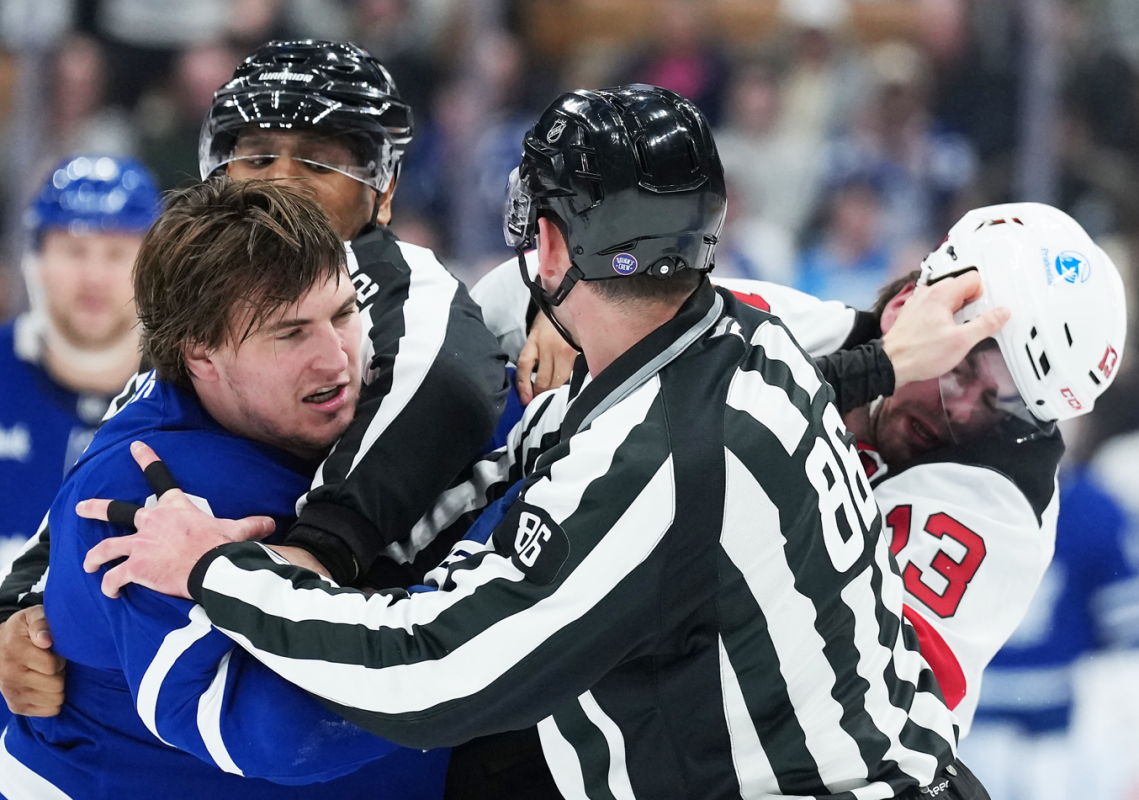 Matthew Knies and Nico Hischier's fight draws attention in Maple Leafs ...