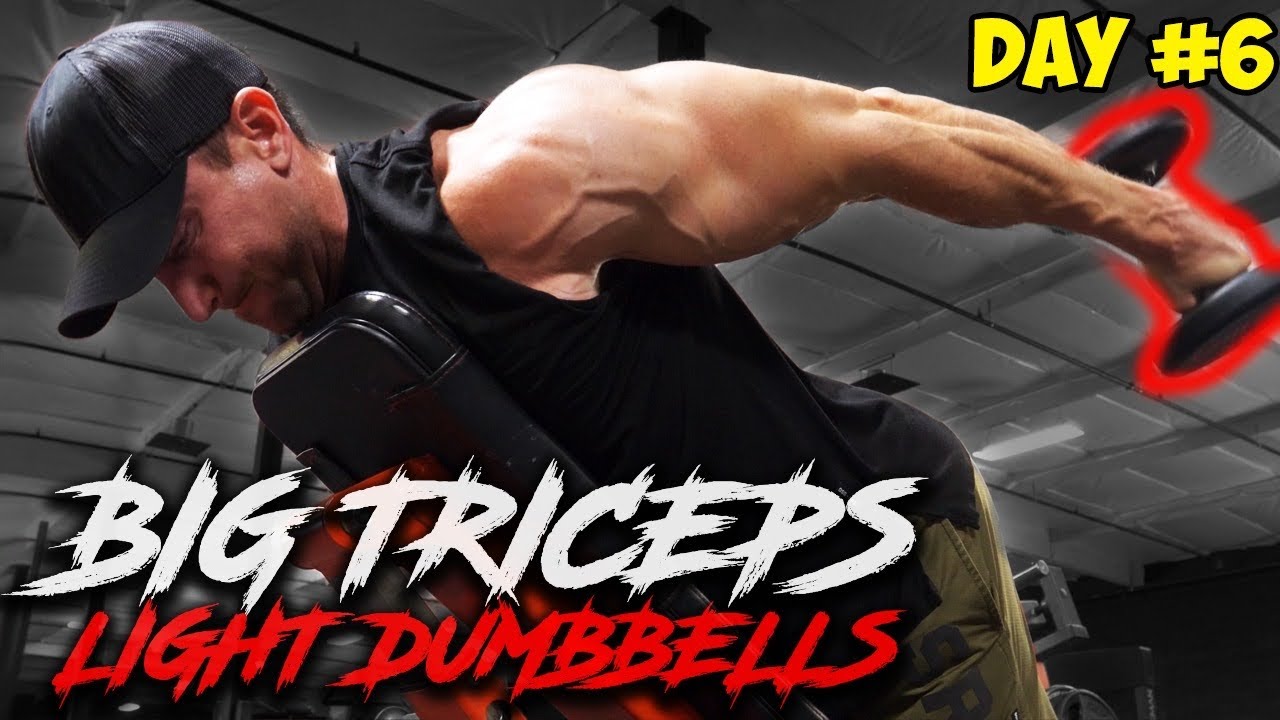 Light dumbbell workout builds big triceps at home or gym