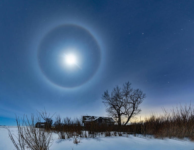 NASA astronauts capture rare lunar halo glowing around the moon