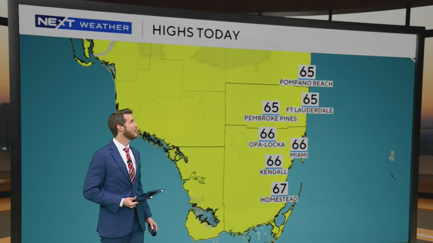Arctic air continues to move across South Florida to kick off the new year