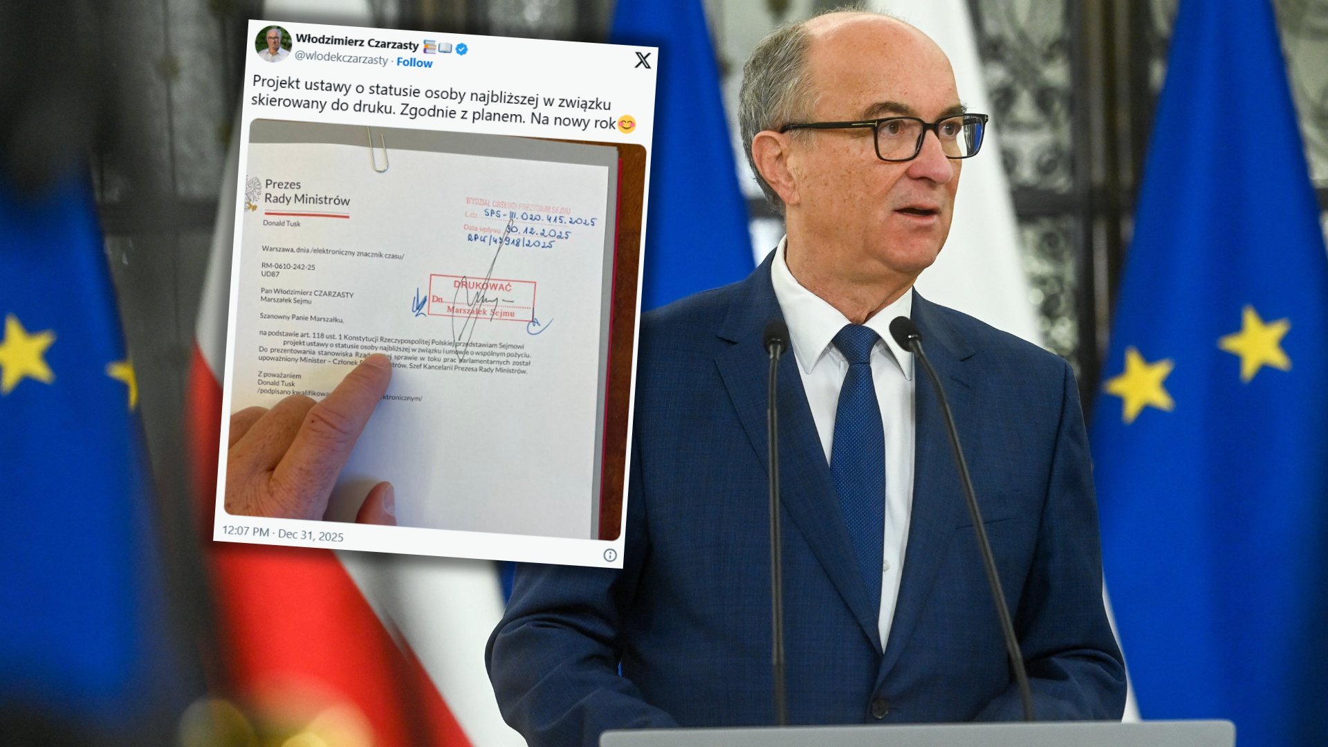 Włodzimierz Czarzasty pokazał ważny dokument od Donalda Tuska. "Drukować"