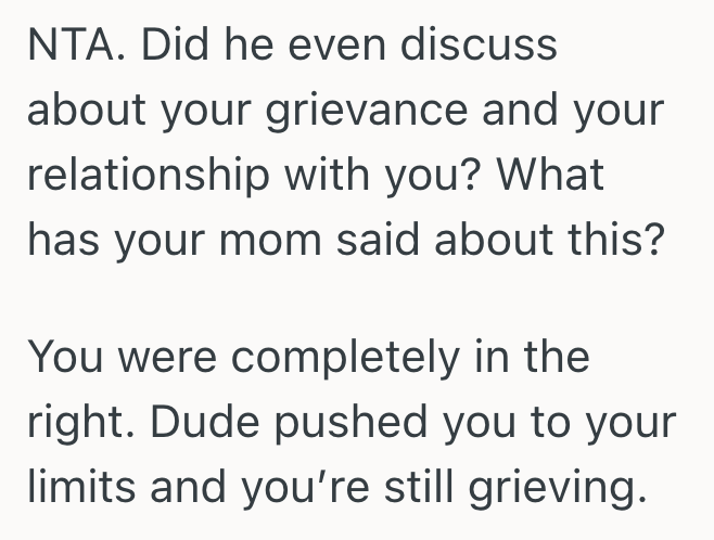 Grieving college student wants his mom’s boyfriend to stop trying to ...