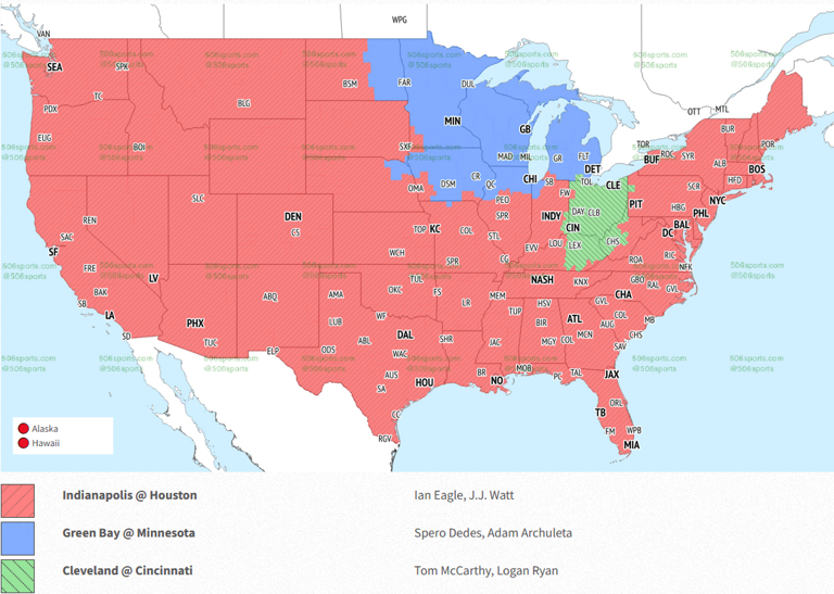 Cleveland Browns vs. Cincinnati Bengals: Week 18 TV map