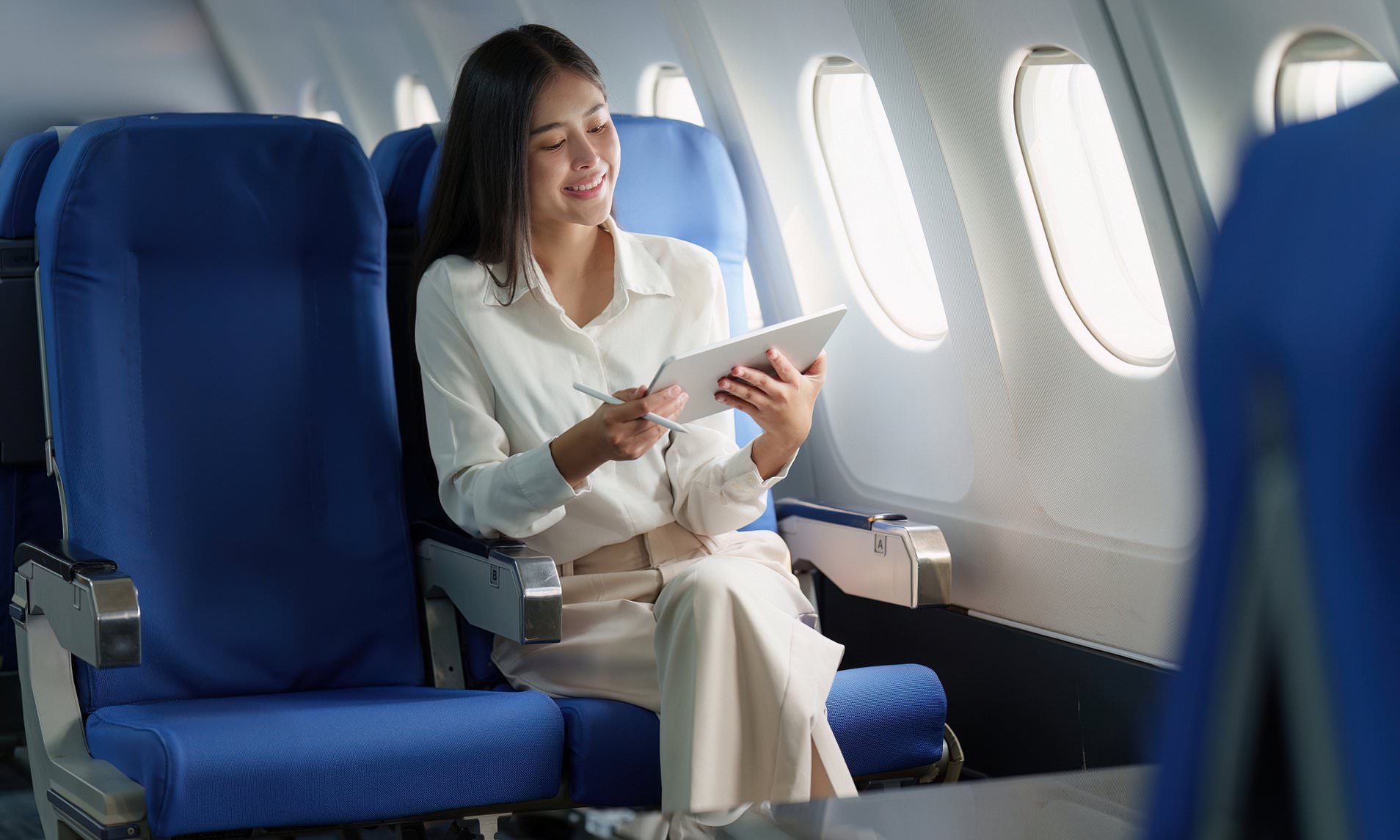 The real reason why seats on planes are usually blue