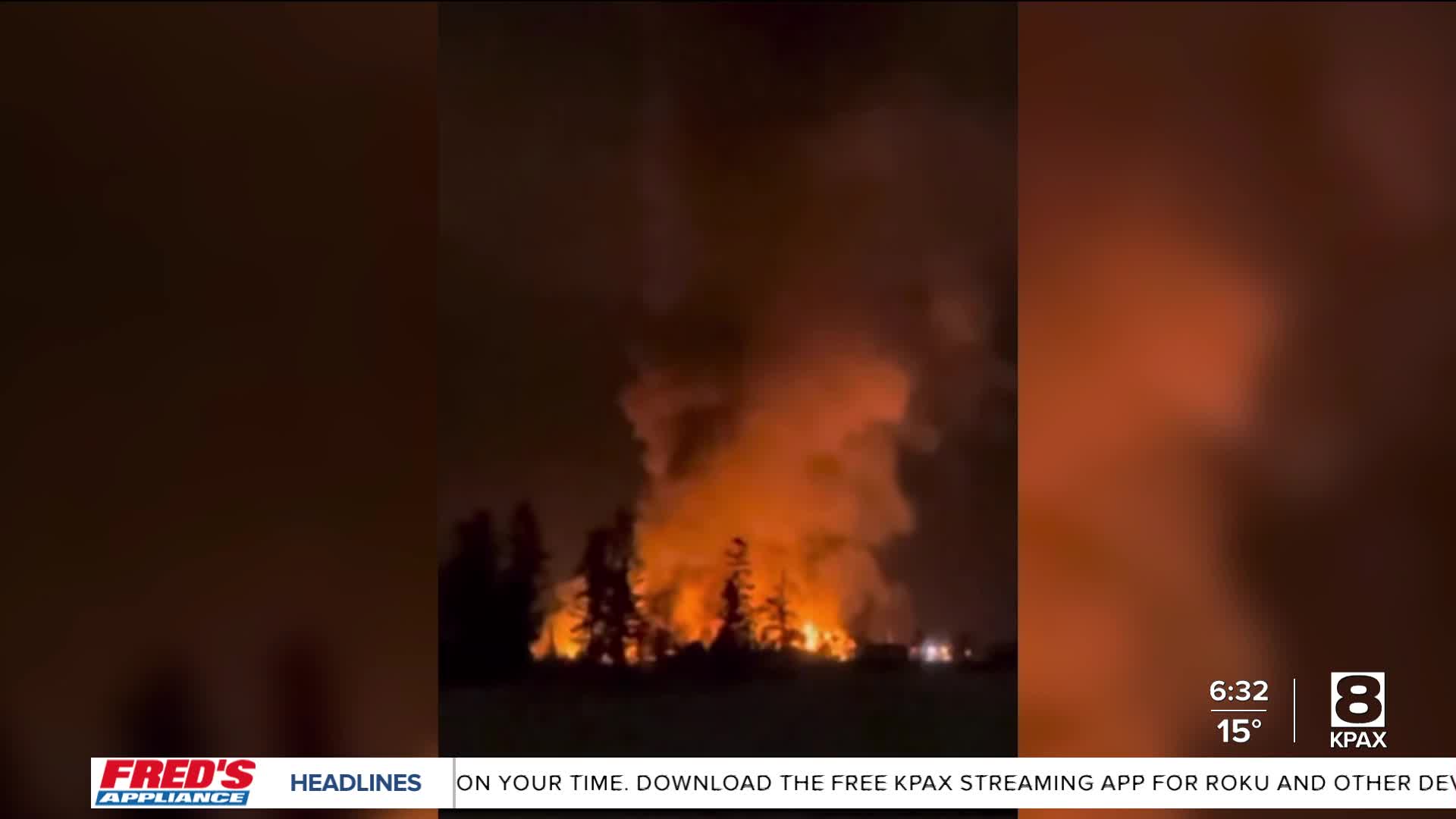Major fire sparks in Helena Flats area near Kalispell