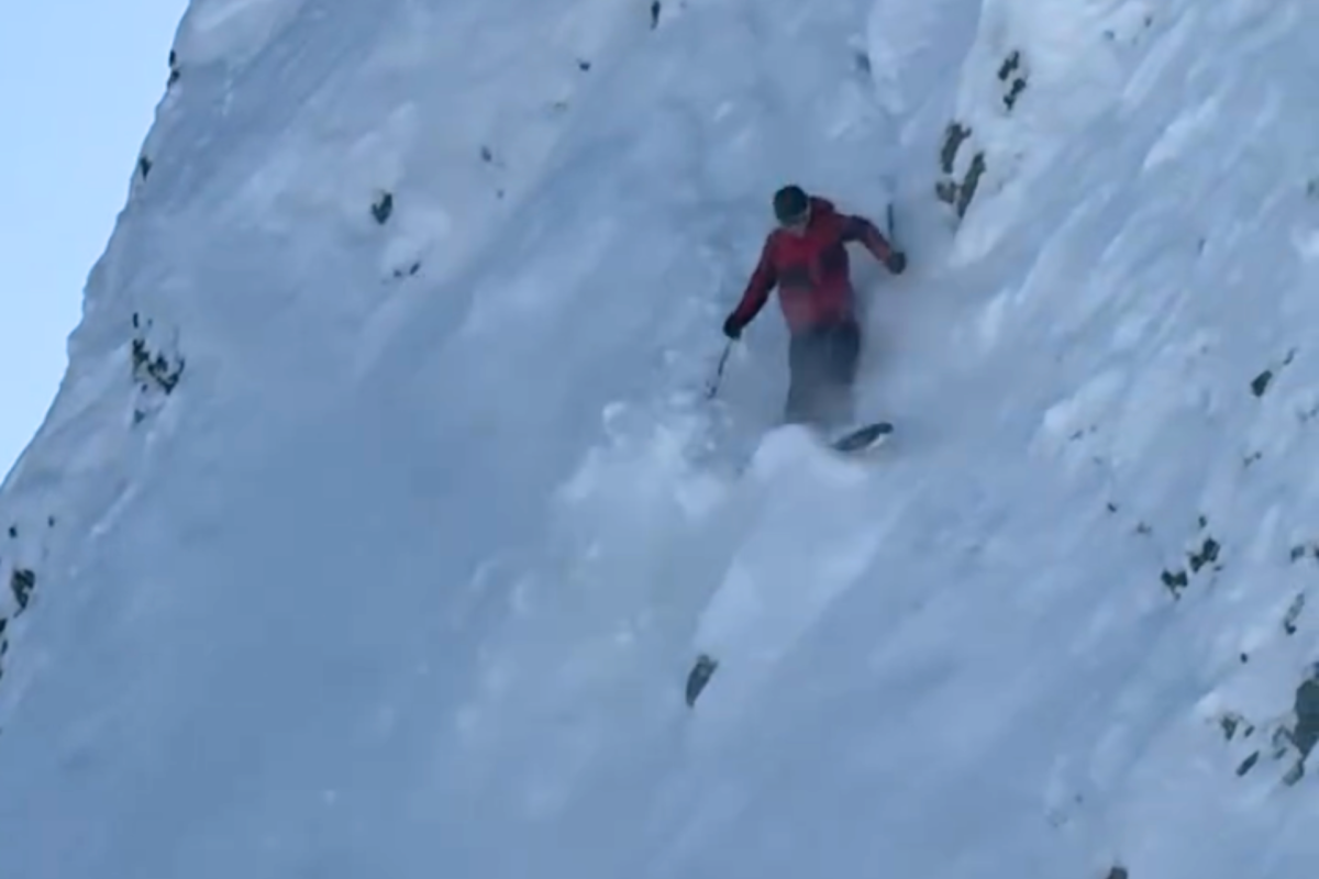 Skier front flips off one of Palisades Tahoe’s most feared lines