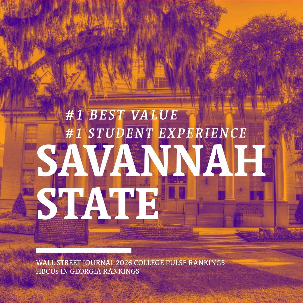 Wall Street Journal ranks Savannah State #1 HBCU in Georgia