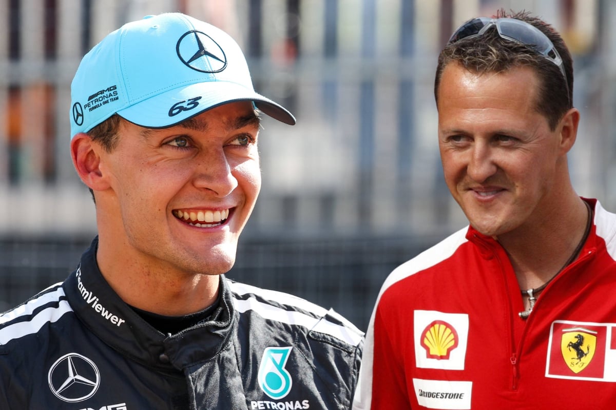 George Russell makes Michael Schumacher F1 title vow