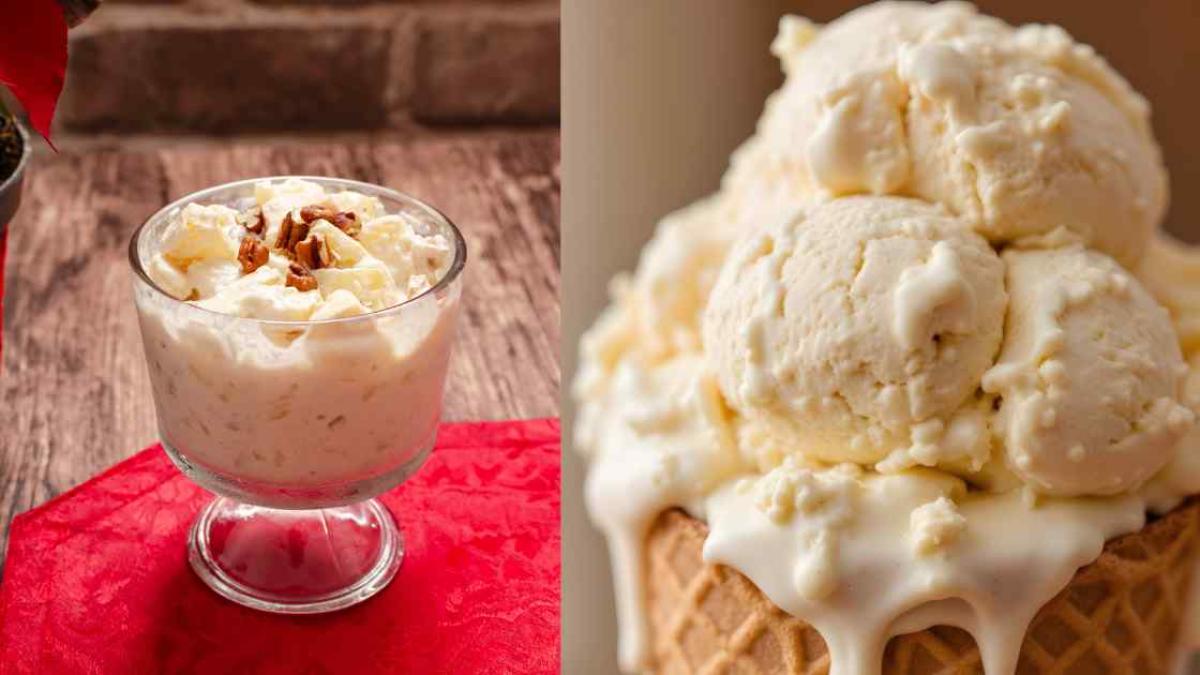 Helado de ensalada de manzana, muy cremoso y perfecto para el recalentado