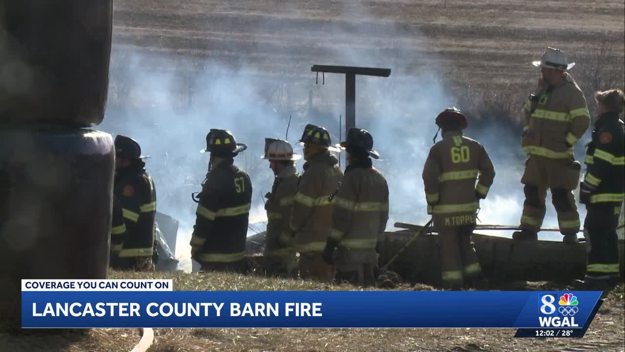 Demolition crew sets Lancaster County barn on fire