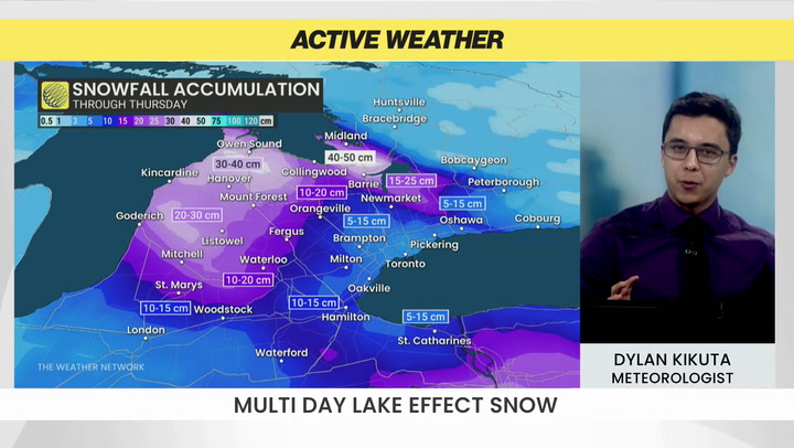 Multi-day lake effect snow event pushes into 2026