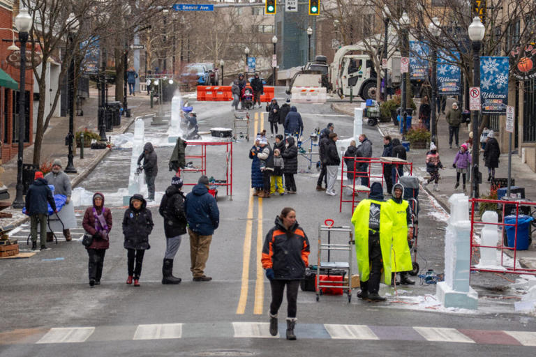 Photos: Ice sculptors craft creative designs at First Night State College