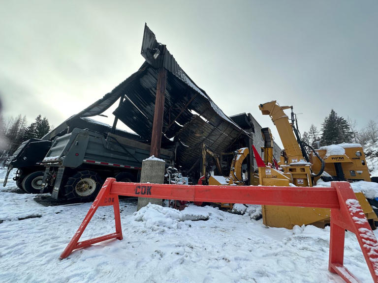 Fire destroys city equipment at public works yard in Kimberley, BC