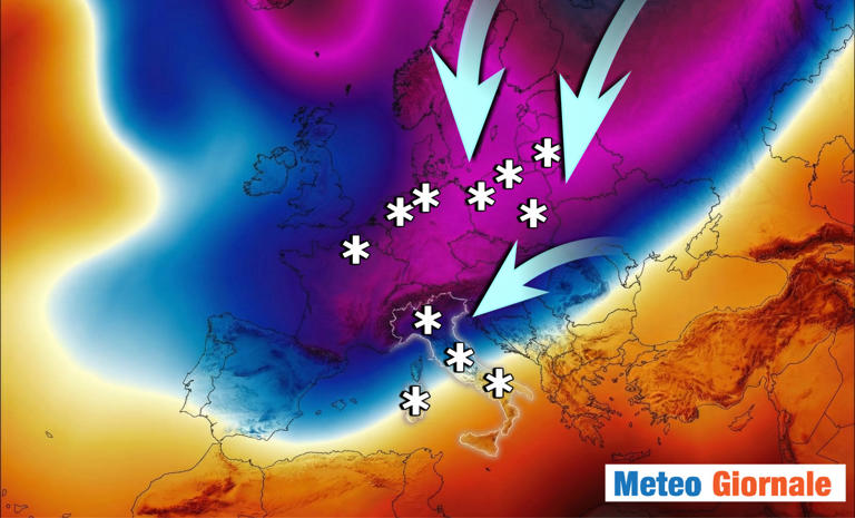 ECMWF, Centro Meteo Europeo, il gelo artico verso l’Italia: neve in pianura