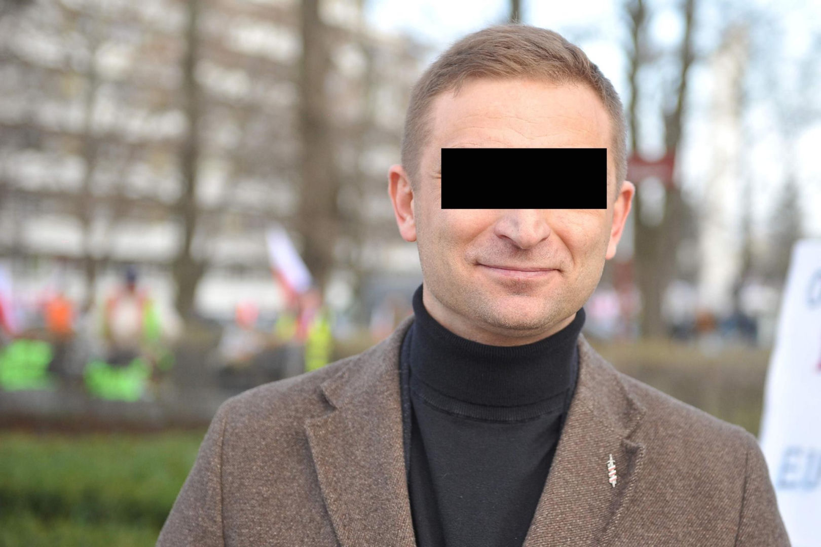 Robert B z Ruchu Obrony Granic z aktem oskarżenia. Grozi mu do 3 lat