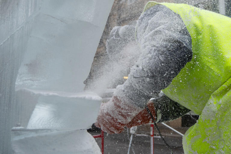 Photos: Ice sculptors craft creative designs at First Night State College