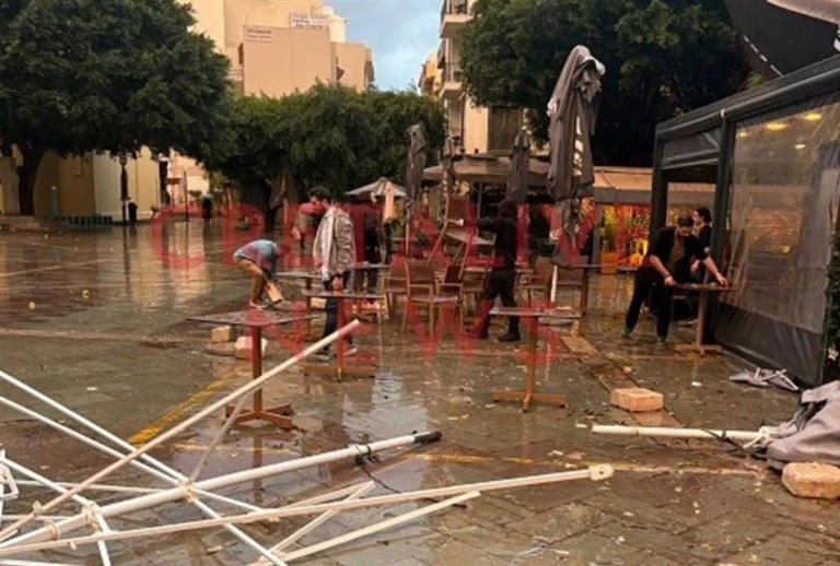 Υδροστρόβιλος «χτύπησε» το Ηράκλειο: Πεσμένα δέντρα και εκτεταμένες ζημιές