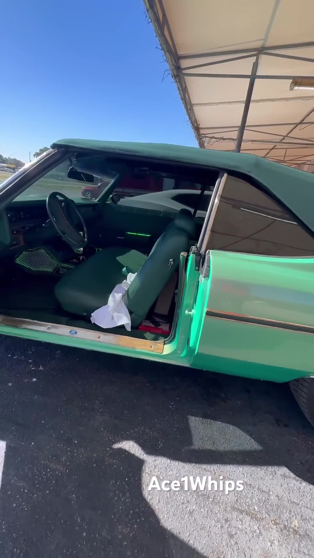 75 Chevy vert on gold 24” Daytons by @Titossound