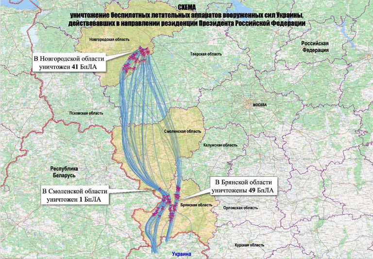 Russia releases fake drone attack map targeting Putin residence