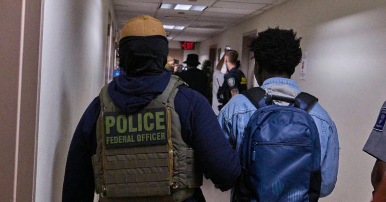 ICE agents pin, drag pregnant woman