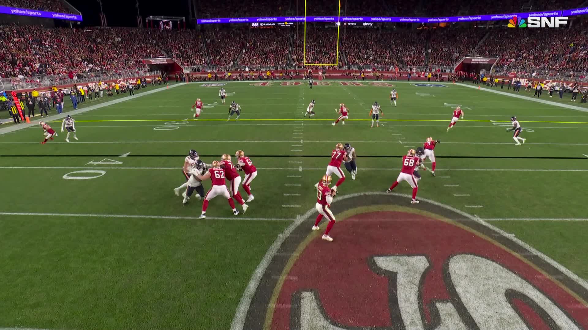 Can't-miss play: Purdy's vision is 100 on 38-yard dart to Jennings