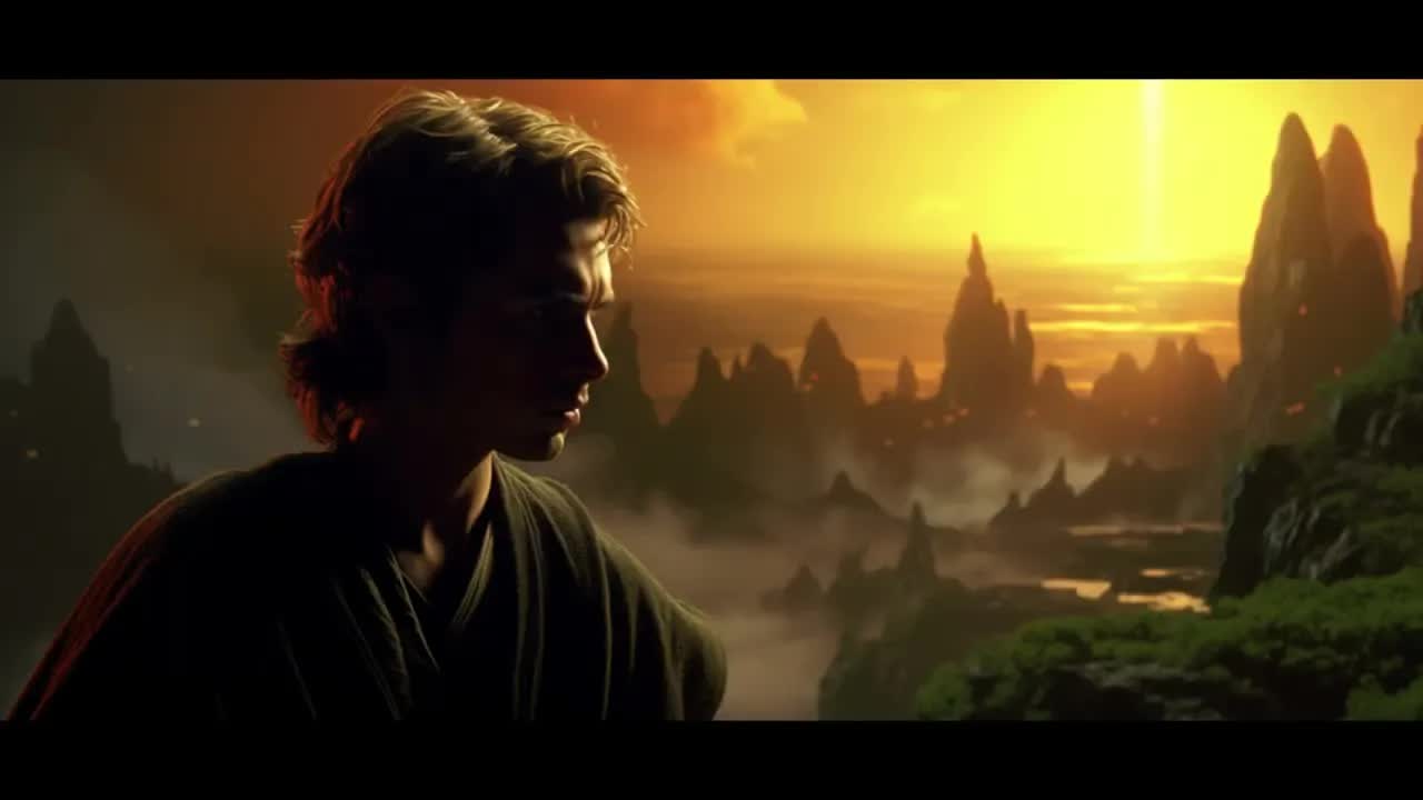 Luke Skywalker talks to Force ghost Anakin Skywalker about Grogu (AI ...