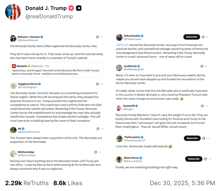 After the death of JFK's granddaughter was reported, Trump reposted a ...