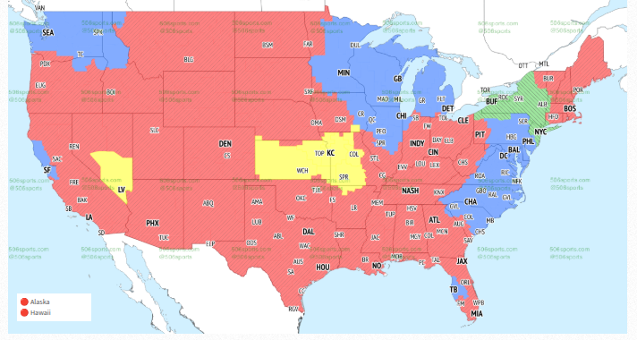 NFL TV broadcast maps, announcers for Week 18 games