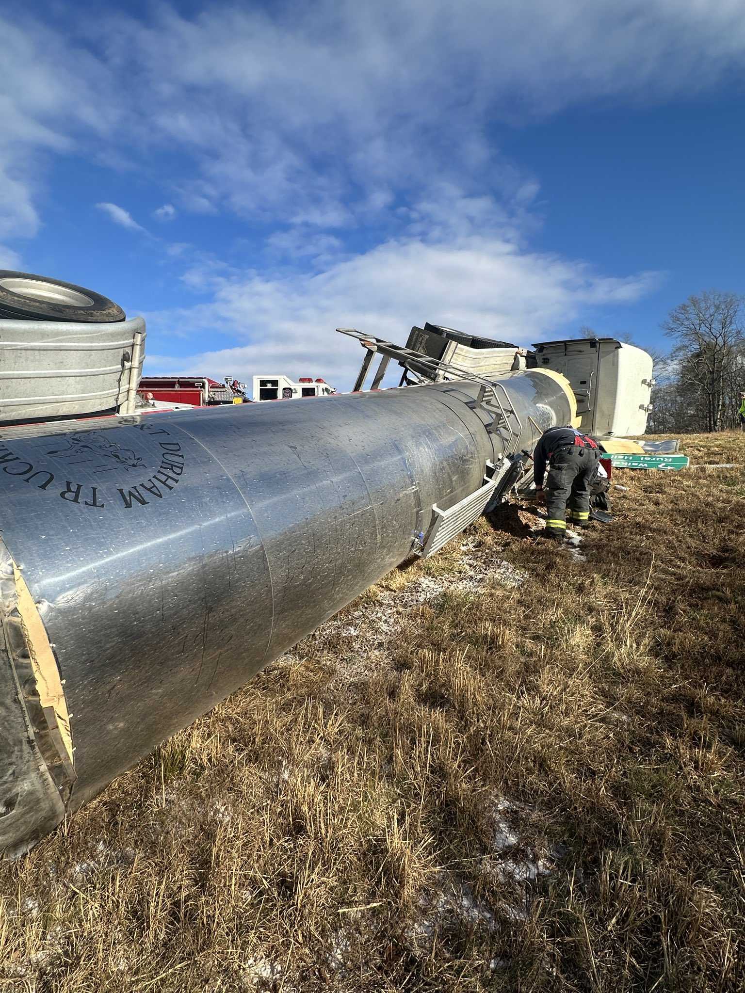 Hazmat crews respond after tanker carrying raw milk overturns | Here's ...