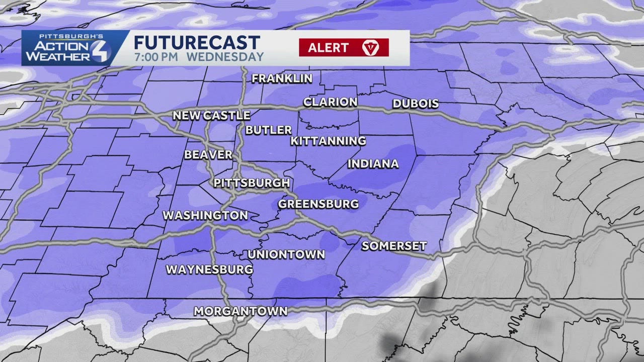 Hour by hour: Western Pennsylvania snow projections for New Years Eve