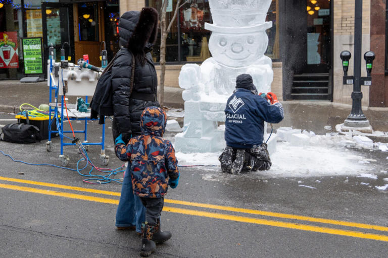 Photos: Ice sculptors craft creative designs at First Night State College