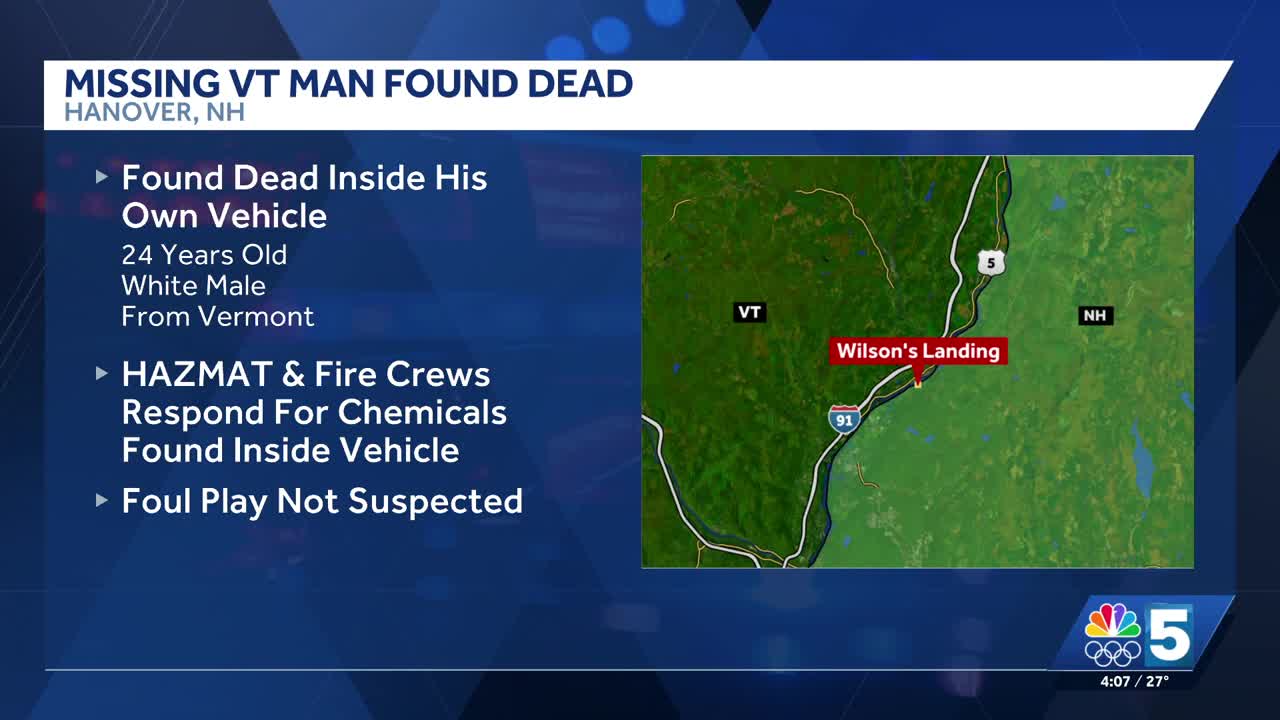 Missing Vermont man found dead