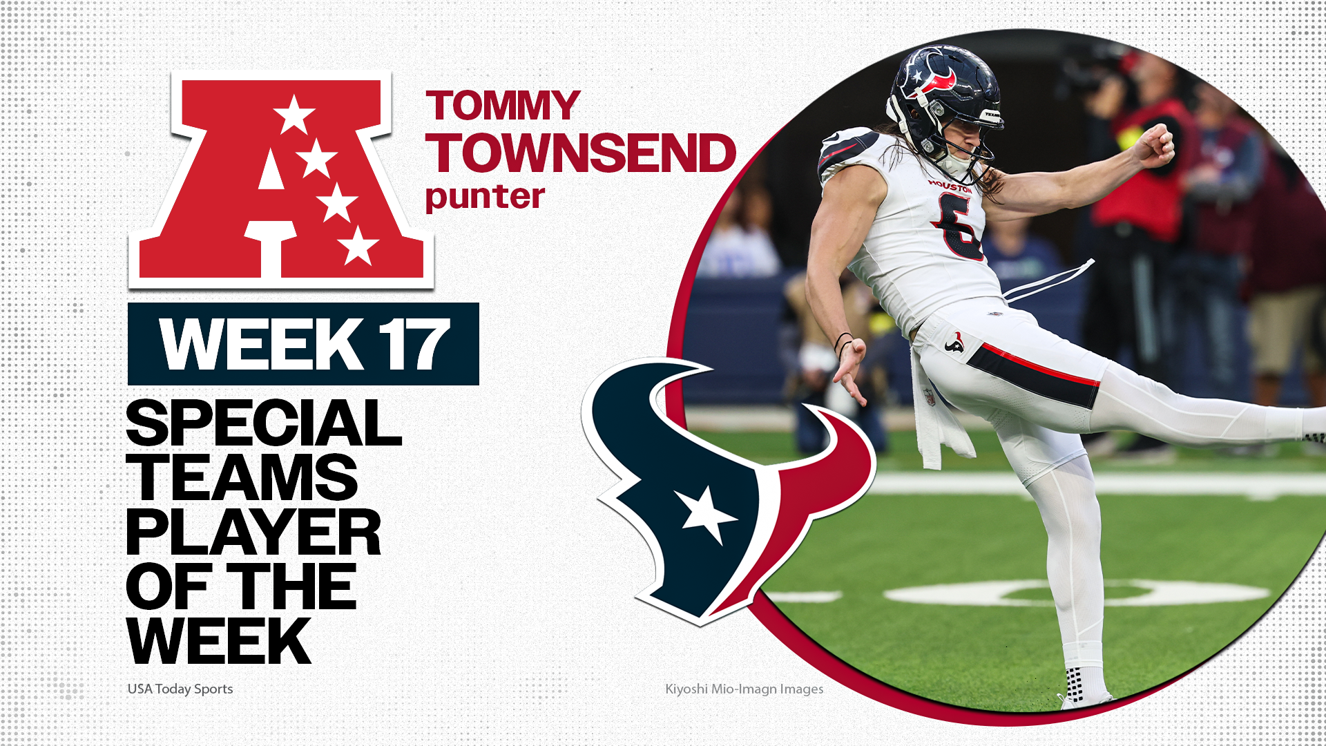 Texans' Tommy Townsend named AFC special teams player of the week