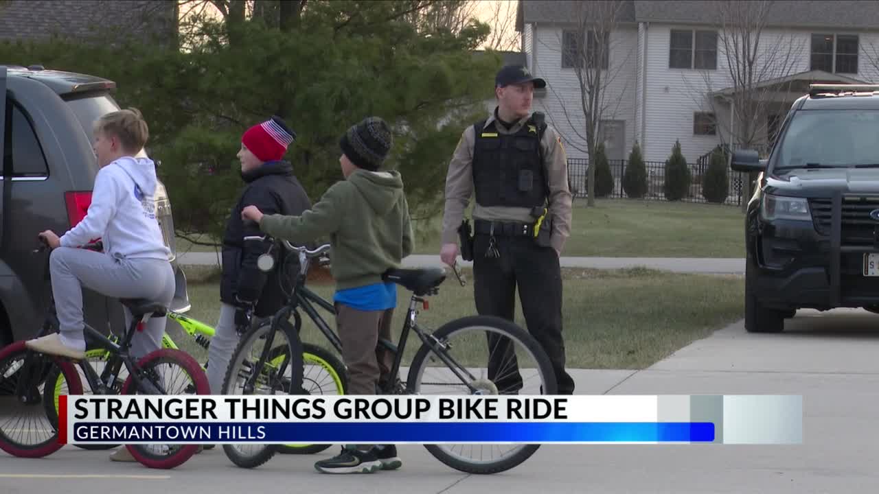 Stranger Things group bike ride in Germantown Hills