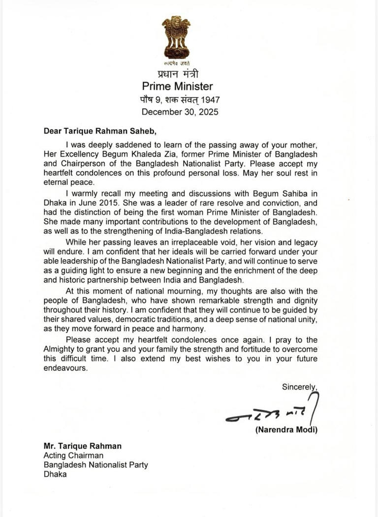 ‘Leader of rare resolve and conviction’: What PM Modi said in letter to ...