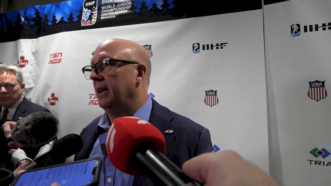 USA head coach Bob Motzko reacts to USA's 6-3 loss to Sweden