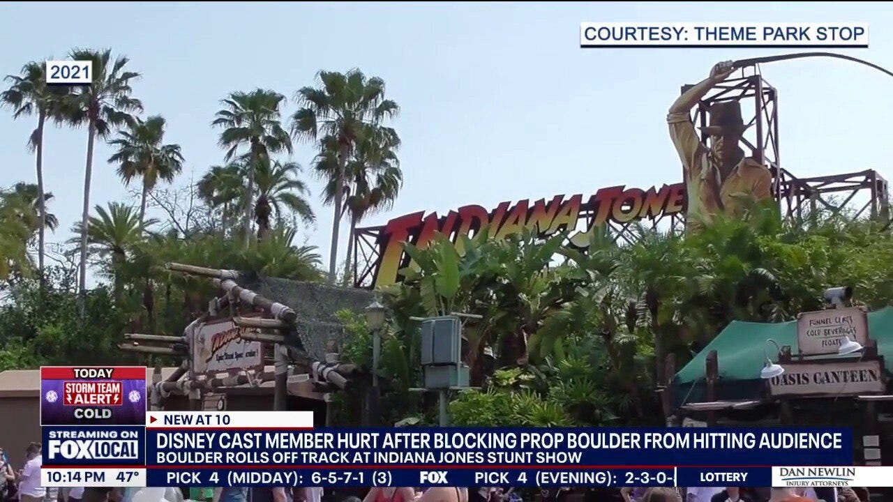 Disney cast member hurt after boulder prop rolls off track