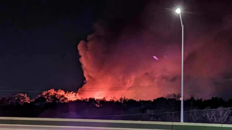 SAFD: Vacant buildings go up in flames after grass fire spreads off ...