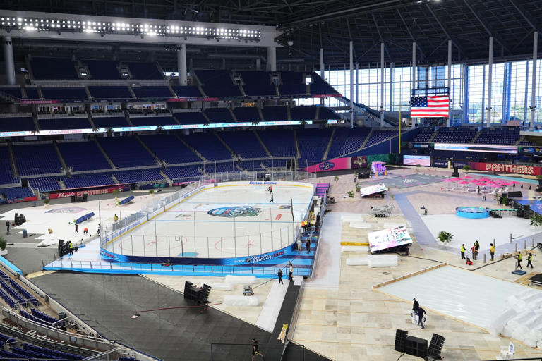 Outdoor hockey. In Miami. It's finally going to happen on Friday, when ...