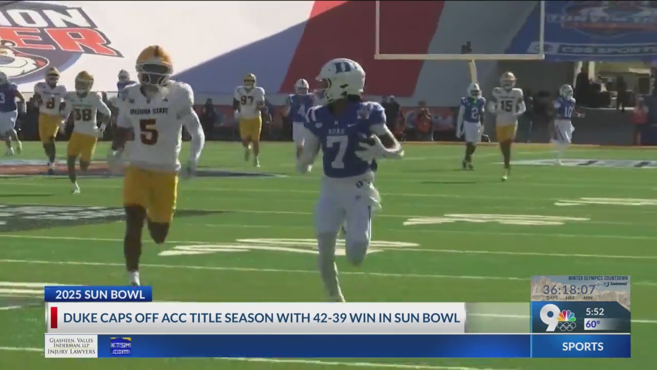 Duke beats Arizona State 42-39 in Sun Bowl thriller