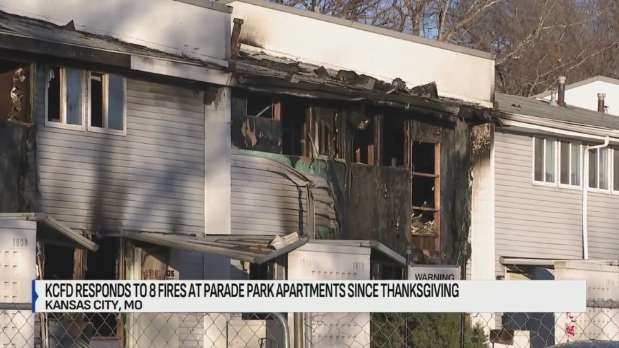 KCFD says 8 fires broke out at vacant Parade Park apartments over the ...