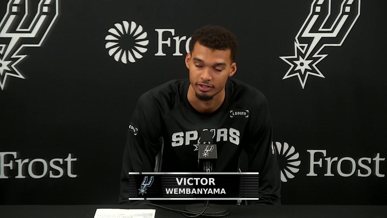 SAS 134, NYK 132: Victor Wembanyama postgame media availability