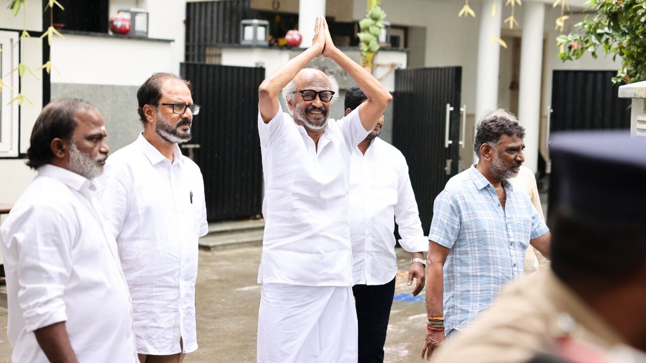Rajinikanth waves, greets fans with new year wishes at Chennai home ...