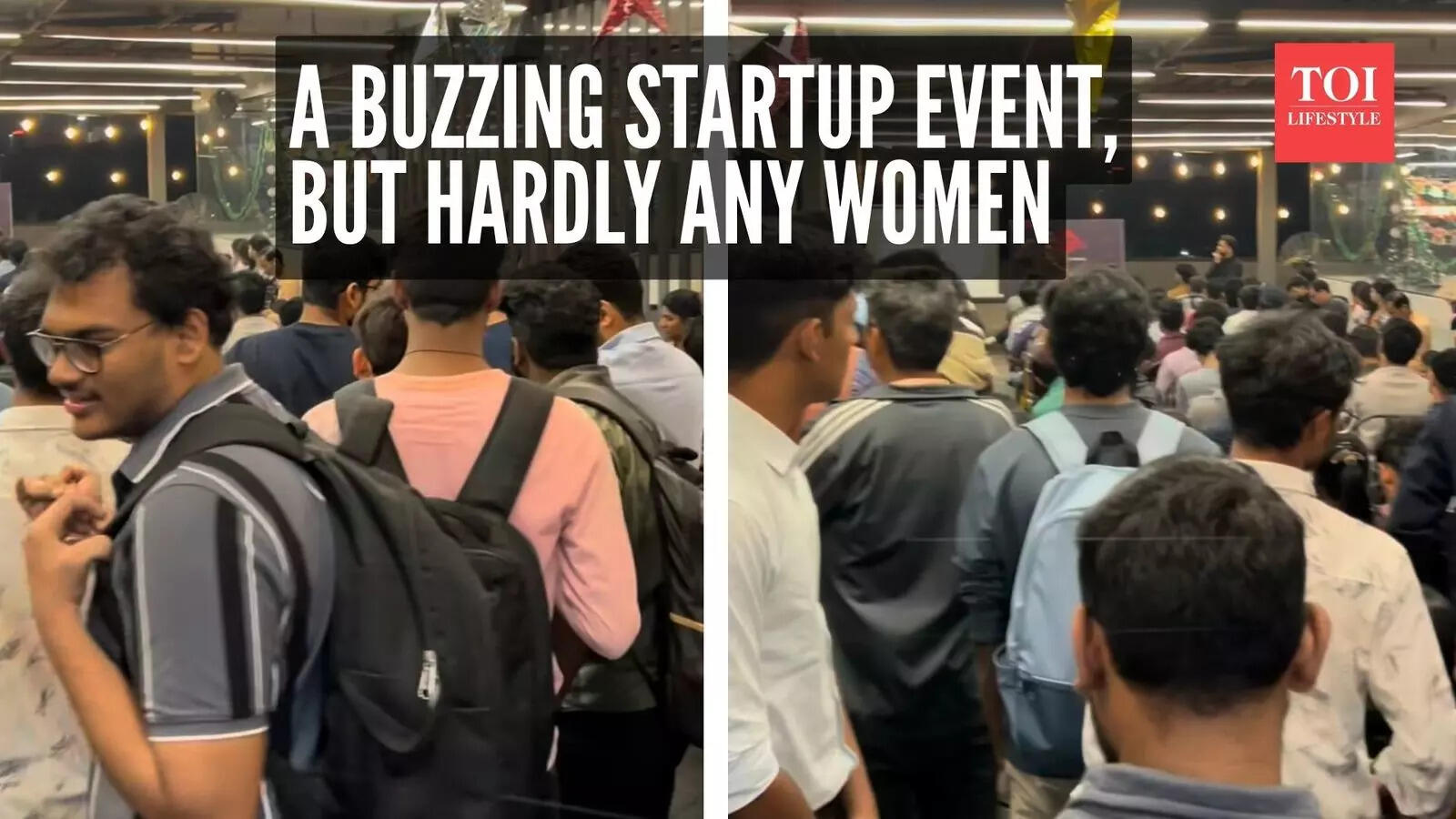 A buzzing startup event, but hardly any women - one post is shining a ...