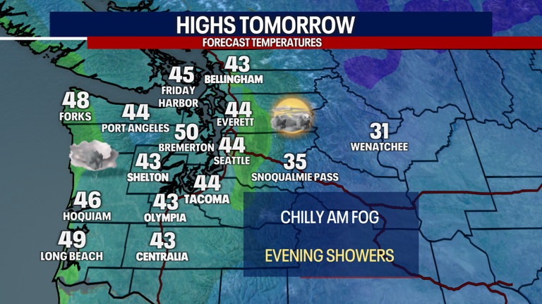 Seattle weather: Dense fog overnight, rain returns for New Year's Day