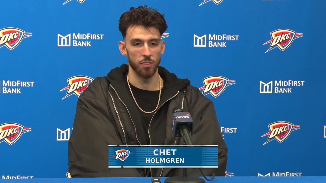 OKC 124, POR 95: Chet Holmgren postgame media availability