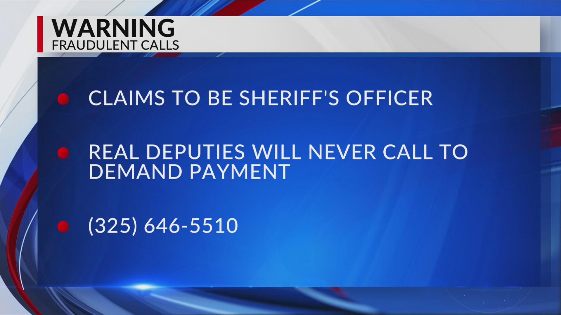 Brown County Sheriff's Office warns of scam using deputy names