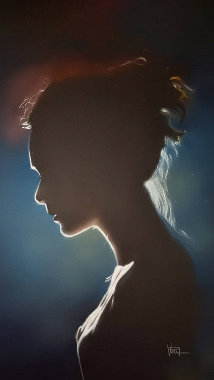 Expressive silhouette of a woman capturing grace and mood