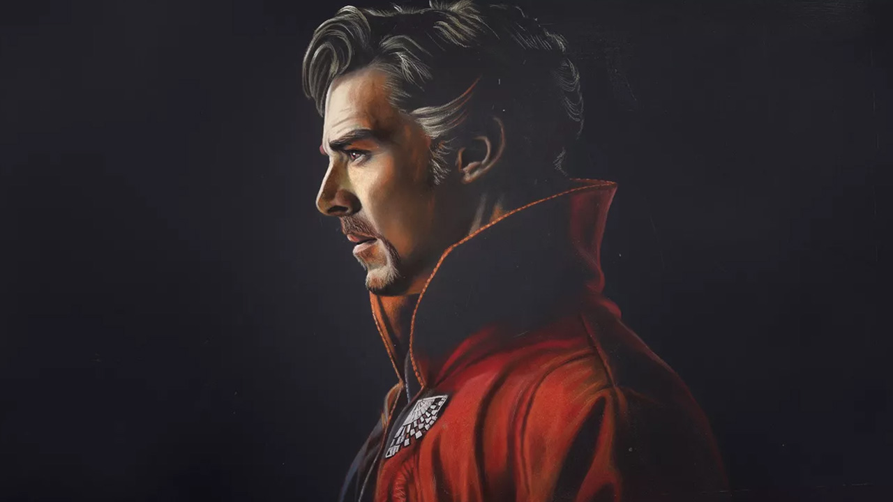 Powerful Doctor Strange portrait inspired by sorcery art