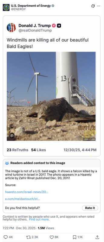 Trump's bald eagle claim ratioed and hit with community note
